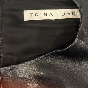 Trina Turk | Tops | Trina Turk Leather Peplum Top | Poshmark